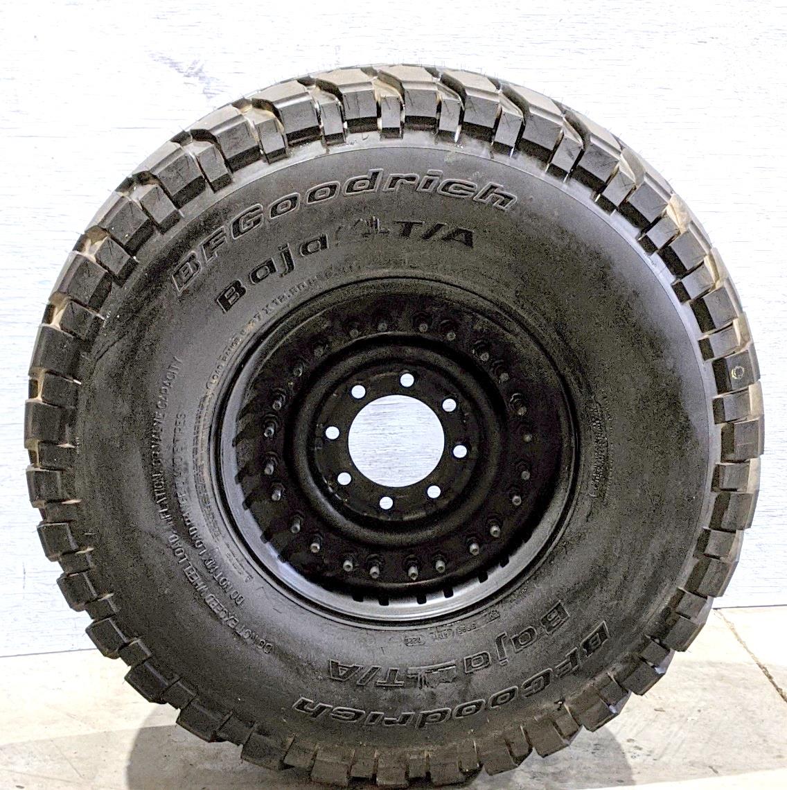 BF Goodrich Baja T/A 37X12.50R16.5LT Radial Tire Mounted on 24 Bolt Rim 100% Tread HMMWV